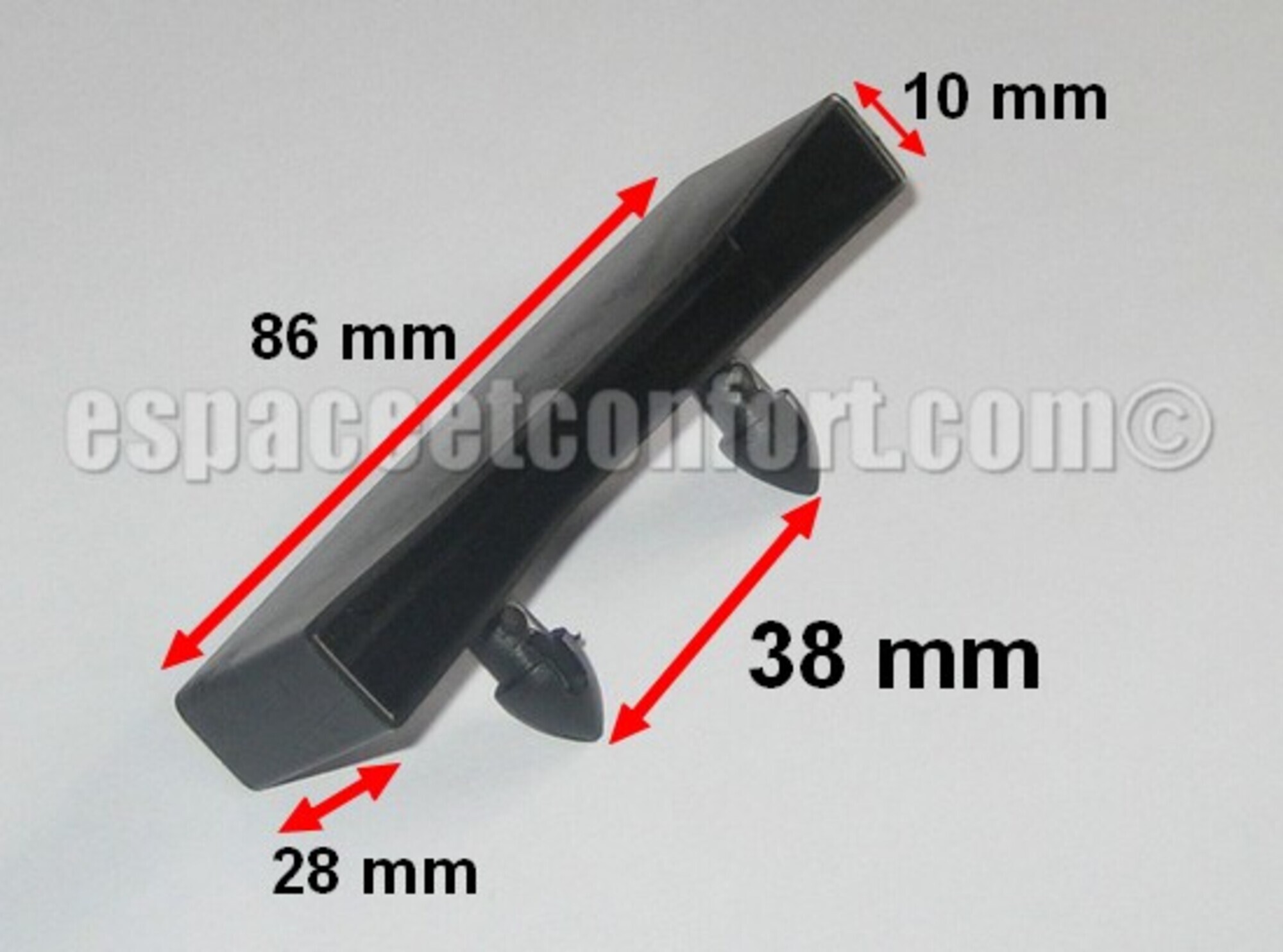 Embout pour latte de 80 mm - 2 tenons à clipper